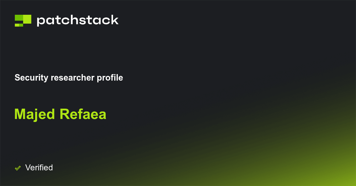 Majed Refaea - Patchstack Alliance Verified Researcher